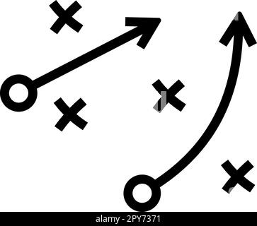 Tactical plan icon. Arrows and cross marks. Strategy vector concept ...