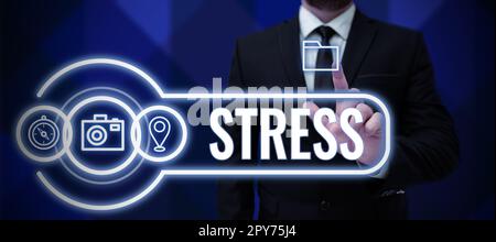 Handwriting text Stress. Internet Concept a physical chemical or ...