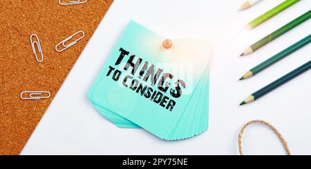 Conceptual display Things To Consider, Business idea list to check or ...