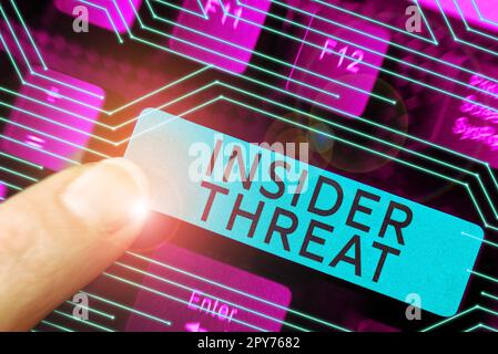 Conceptual caption Insider Threat. Business showcase security threat ...