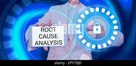 Hand writing sign Root Cause Analysis, Concept meaning Method of ...