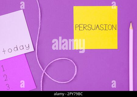 Conceptual caption Persuasion. Conceptual photo the action or fact of ...