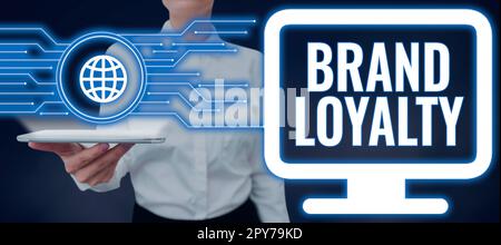 Text sign showing Brand Loyalty, Business overview Repeat Purchase ...