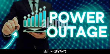 Sign displaying Power Outage. Business concept The ability to influence ...