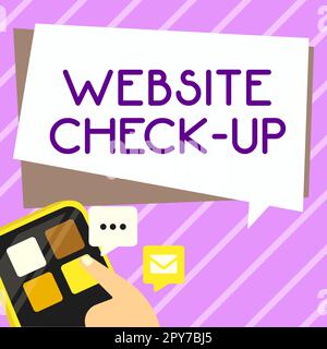 Conceptual caption Website Check Up. Concept meaning an examination of ...