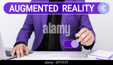 Handwriting text Augmented Reality, Conceptual photo technology that ...