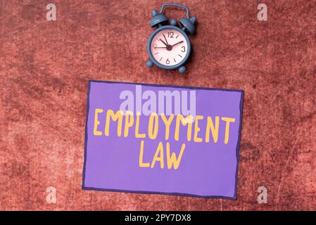 Hand writing sign Employment Law. Business showcase deals with legal ...