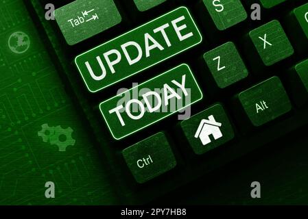 Text caption presenting Update. Business showcase Up to date Make ...