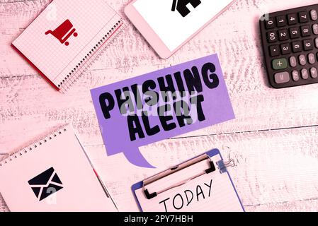 Writing displaying text Phishing Alert, Internet Concept aware to ...