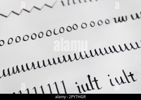Calligraphy Practice Exercises Stock Photo - Alamy