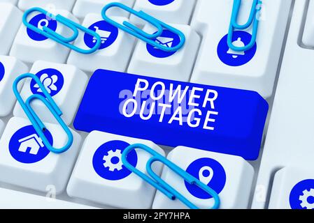 Hand writing sign Power Outage. Business concept The ability to ...