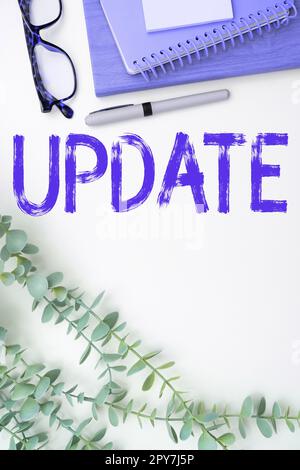 Writing displaying text Update. Business concept Up to date Make ...