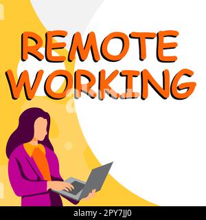 Hand writing sign Work At Home. Business overview Freelance job working ...