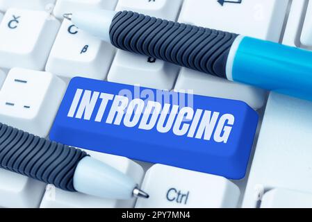 Writing displaying text Introducing. Business overview Presenting a ...