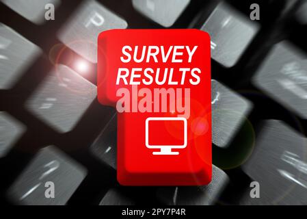Inspiration showing sign Survey Results. Conceptual photo result of ...