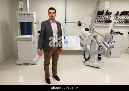 VYNNYKY, UKRAINE - MAY 1, 2023 - Deputy medical director Volodymyr ...