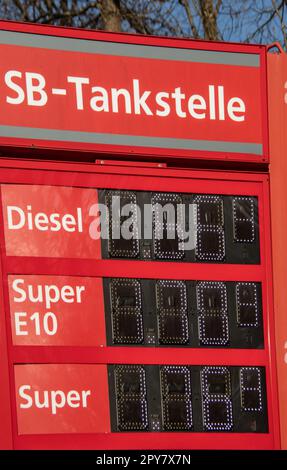 electronic price chart at the gas station Stock Photo - Alamy