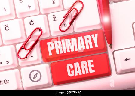 Inspiration showing sign Primary Care, Word Written on health care ...