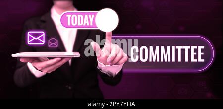 Conceptual display Committee. Word for Group of people appointed for a ...