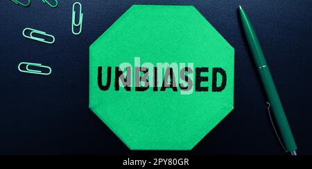 Conceptual hand writing showing Bias. Business photo showcasing Unfair ...