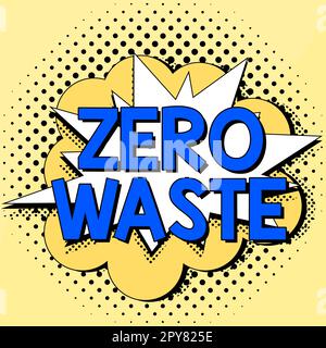Text showing inspiration Zero Waste. Business idea industrial responsibility includes composting ...
