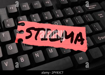 Writing displaying text Stigma. Business concept feeling of disapproval ...