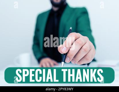 Conceptual display Special Thanks. Internet Concept expression of appreciation or gratitude or ...