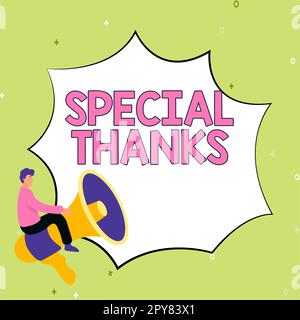 Hand writing sign Special Thanks. Conceptual photo expression of ...