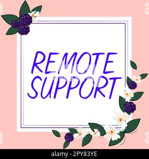 Inspiration showing sign Remote Support. Concept meaning help end-users ...