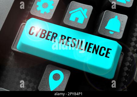 Sign displaying Cyber Resilience. Word Written on measure of how well ...