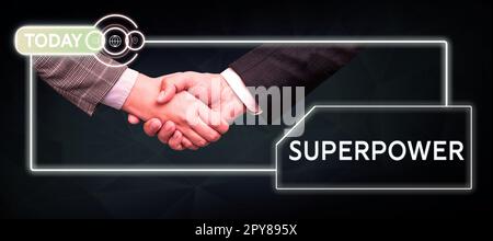 Conceptual caption Superpower, Concept meaning a power or ability of a ...