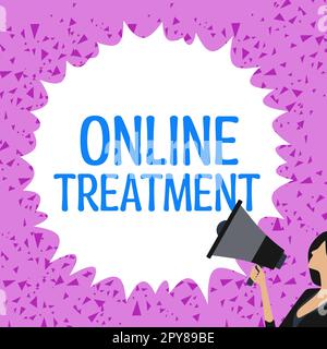 Writing displaying text Online Treatment. Business idea delivery of ...