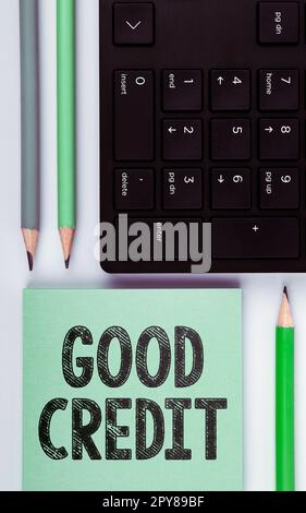 Word writing text Credit Score. Business photo showcasing Capacity to ...