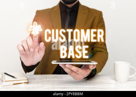 Text showing inspiration Customer Base. Word Written on encourage ...