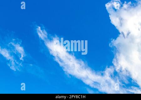 Blue sky with chemical cumulus clouds chemical sky scalar waves and ...