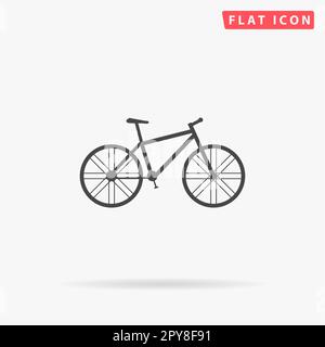 Bicycle. Simple flat black symbol with shadow on white background ...