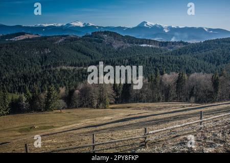Empty pasture on hull landscape photo Stock Photo - Alamy