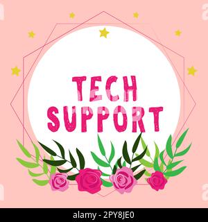 Text caption presenting Tech Support. Business showcase Assisting individuals who are having ...