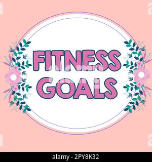 Sign displaying Fitness Goals. Business overview Loose fat Build muscle ...