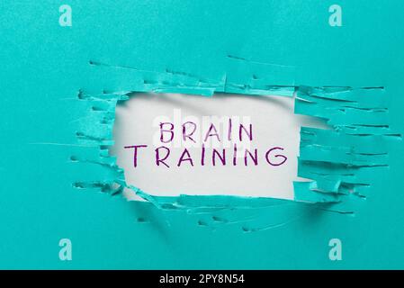 Text sign showing Brain Training. Business idea mental activities to ...