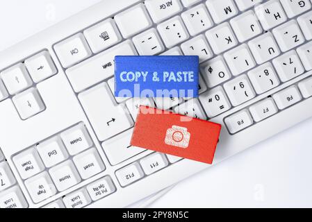 Text showing inspiration Copy Paste. Conceptual photo an imitation ...