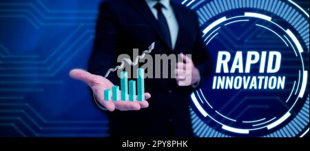 Conceptual display Rapid Innovation. Business approach characteristic ...