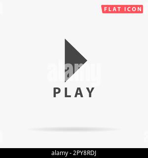 Play button pictogram with shadow Stock Photo - Alamy