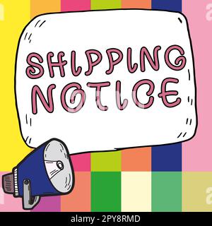 Writing displaying text Shipping Notice, Business showcase ships ...