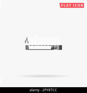 Simple Cigarette Icon On Black Background. Black Flat Style Vector ...