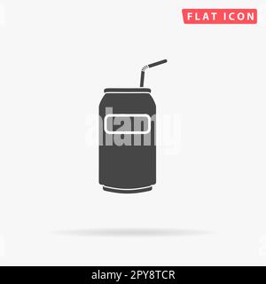 Soda cans vector flat icon. Fast food sign. Graph symbol for cooking ...