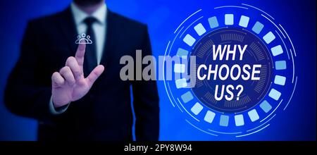 Text showing inspiration Why Choose Us. Business overview Reasons for ...