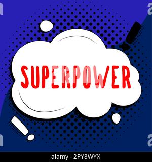 Text caption presenting Superpower, Word for a power or ability of a ...