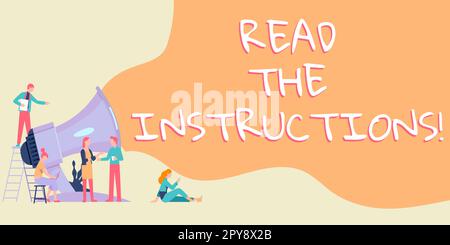 Text caption presenting Read The Instructions. Conceptual photo ...