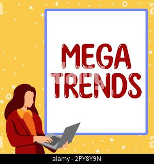 Text caption presenting Mega Trends. Business showcase powerful ...